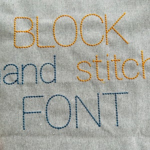 Hand Stitch Effect Block FONT Machine Embroidery Designs in Assorted ...