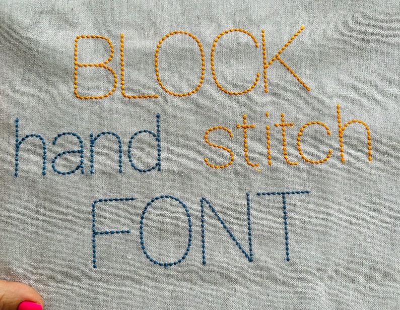 Hand Stitch Effect Block FONT Machine Embroidery Designs in Assorted ...