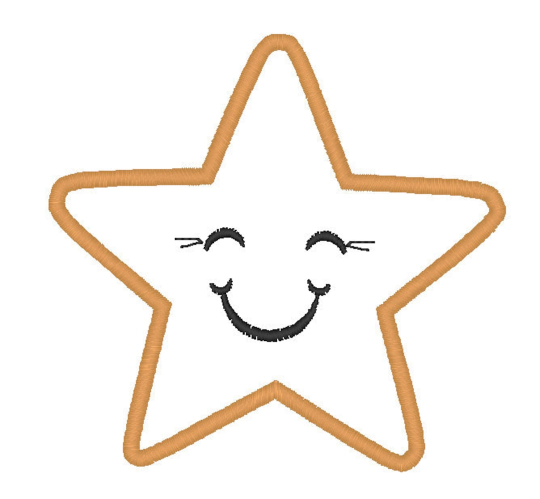 Happy Star Machine Embroidery Applique and Filled Designs 4x4 and 5x7 ...