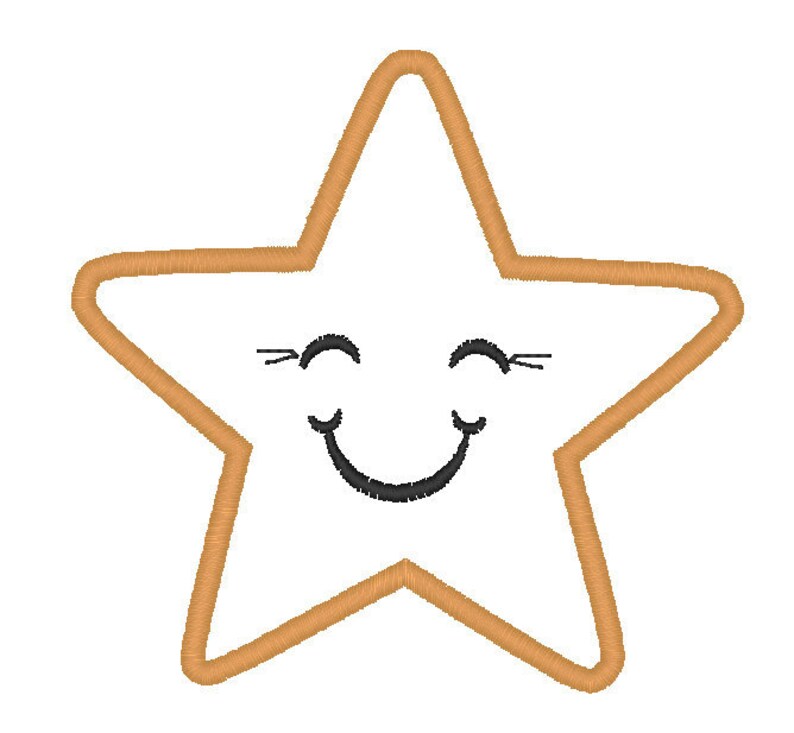 Happy Star Machine Embroidery Applique and Filled Designs - Etsy