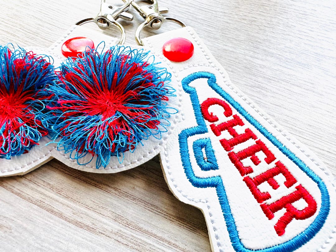 Cheerleader Sports Bag Tag Set of 2 Eyelet and Key Fob Snap Tab ...