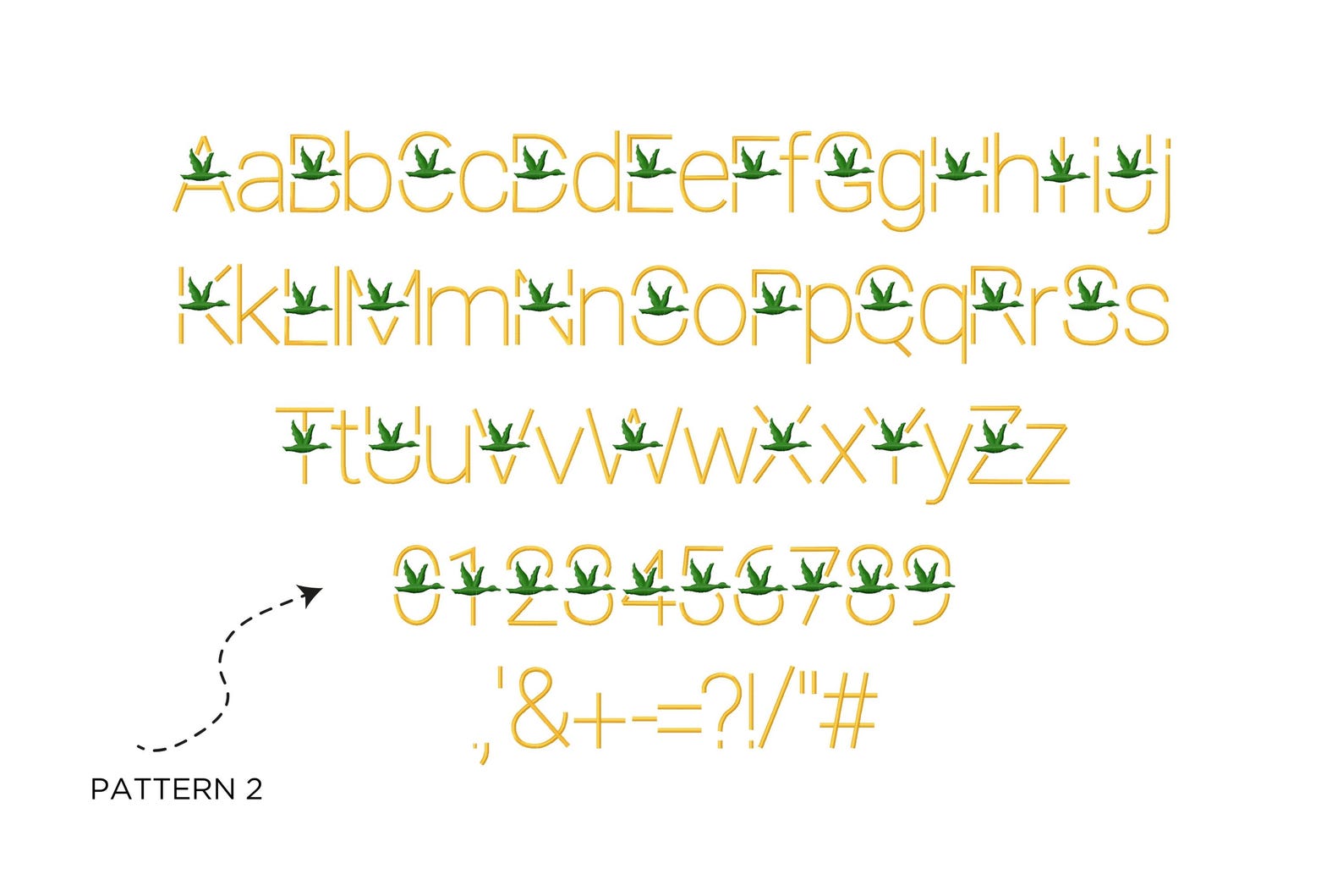 Satin Stitch Mallard Font Block Type Alphabet Monogram Machine ...