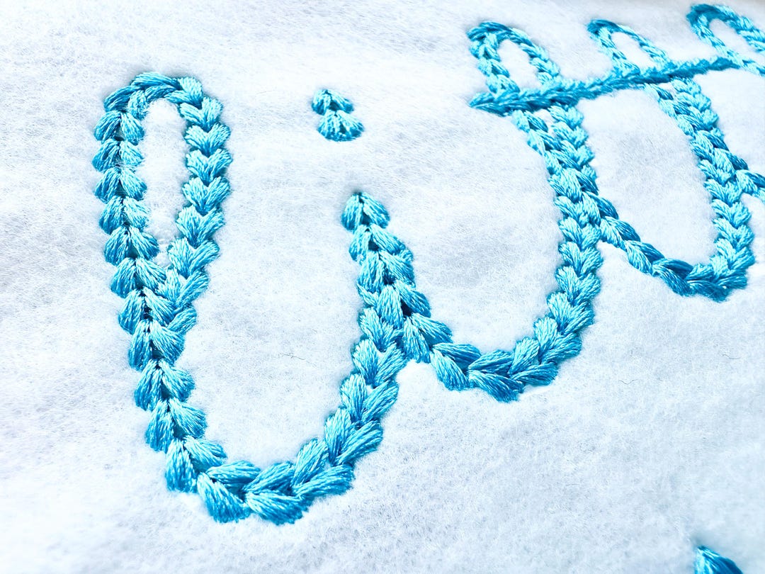 Extra Bold Chain Stitch Handwritten Script FONT Tala Machine Embroidery ...