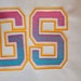 Rainbow Iridescent 2 Color Monogram Varsity Sport Block FONT Alphabet ...