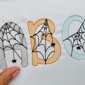Spiderweb Font Embroidery Spider's Web Alphabet Halloween Cobweb Spooky ...