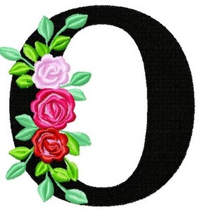 Roses Floral Individual Letter O Garden Flag Monogram Roses Crown ...