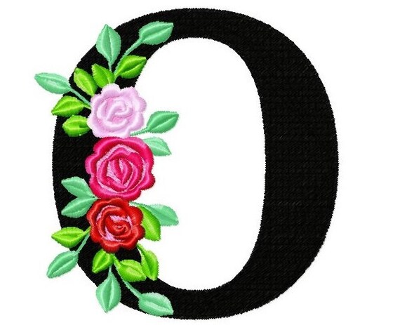 Roses Floral Individual Letter O Garden Flag Monogram Roses | Etsy