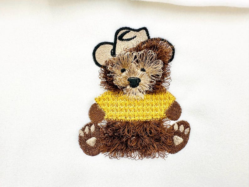 Teddy Bär Dan mit Fransen und Cowboyhut und Strickpullover Kinder ...