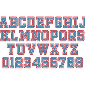 Double Two Stitch Applique Athletic Sport High School Team Players ...