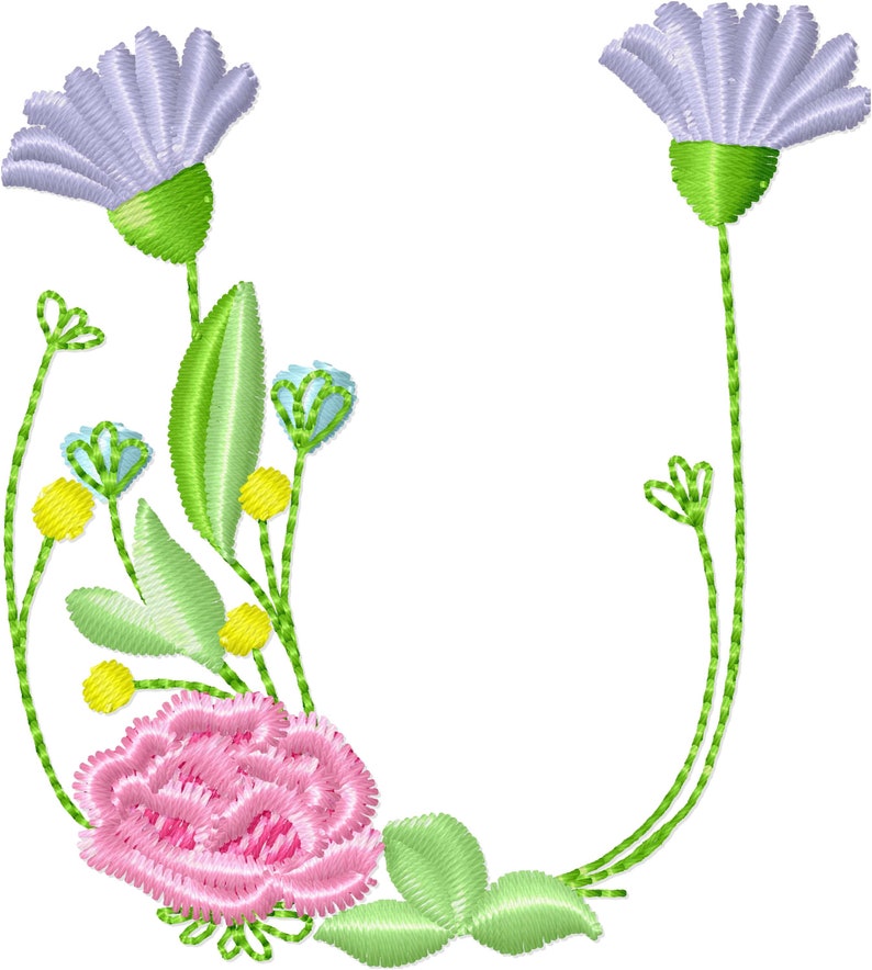 Meadow Flowers Font With Uppercase and Lower Case Letters - Etsy