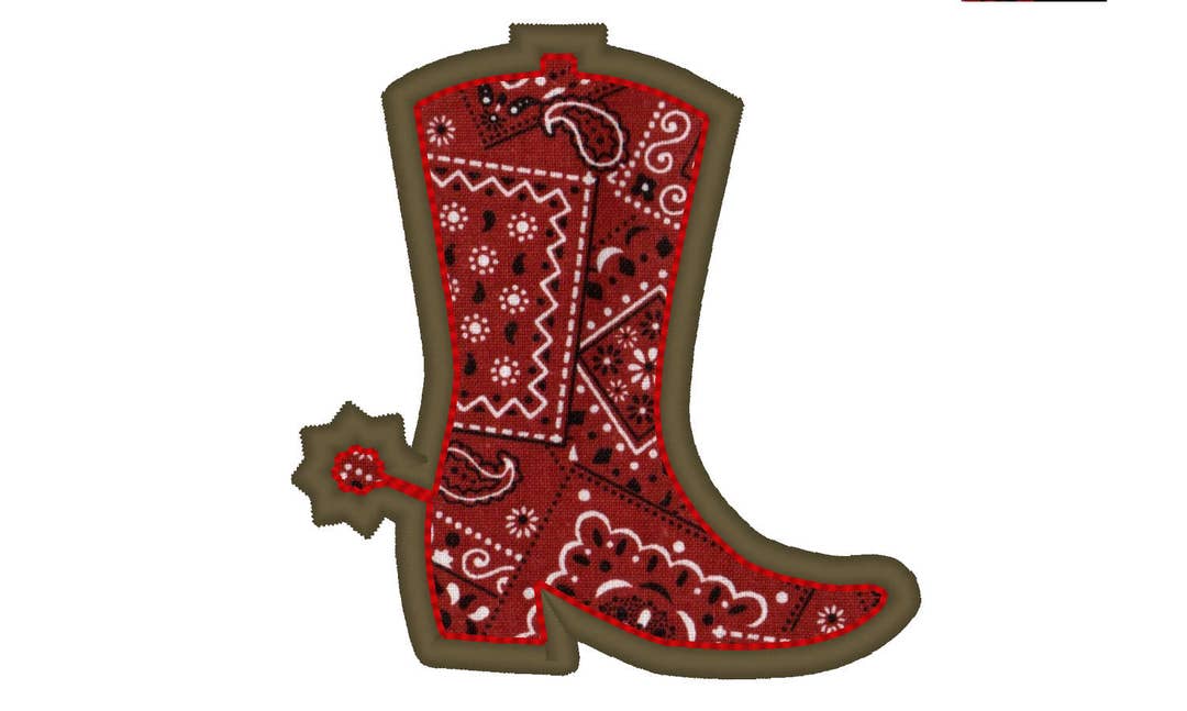 Cowboy Boot Applique Machine Embroidery Design in Multiple Sizes Cowboy ...