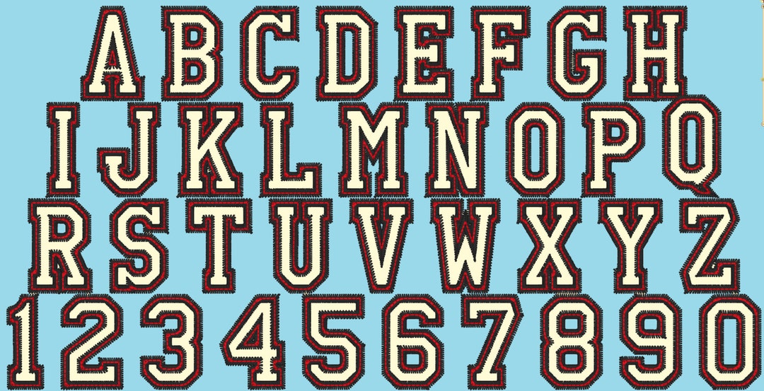 Zig Zag Applique Athletic Sport High School Team Players Embroidery ...