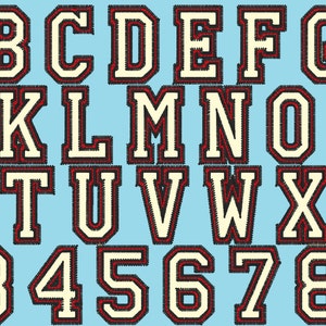 Zig Zag Applique Athletic Sport High School Team Players Embroidery ...