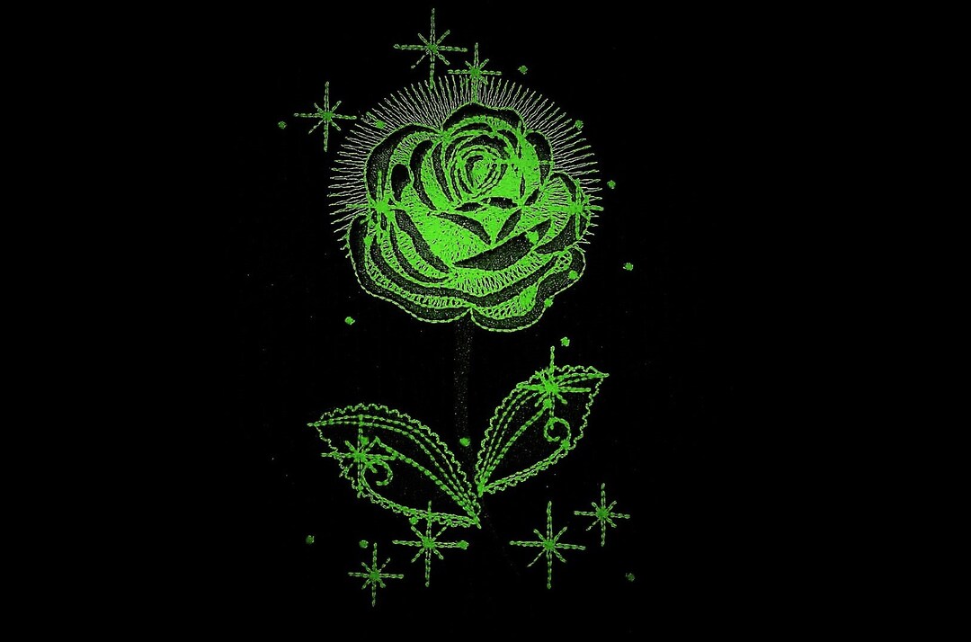 Rose Magic Glow in the Dark Special Machine Embroidery Designs Sizes ...