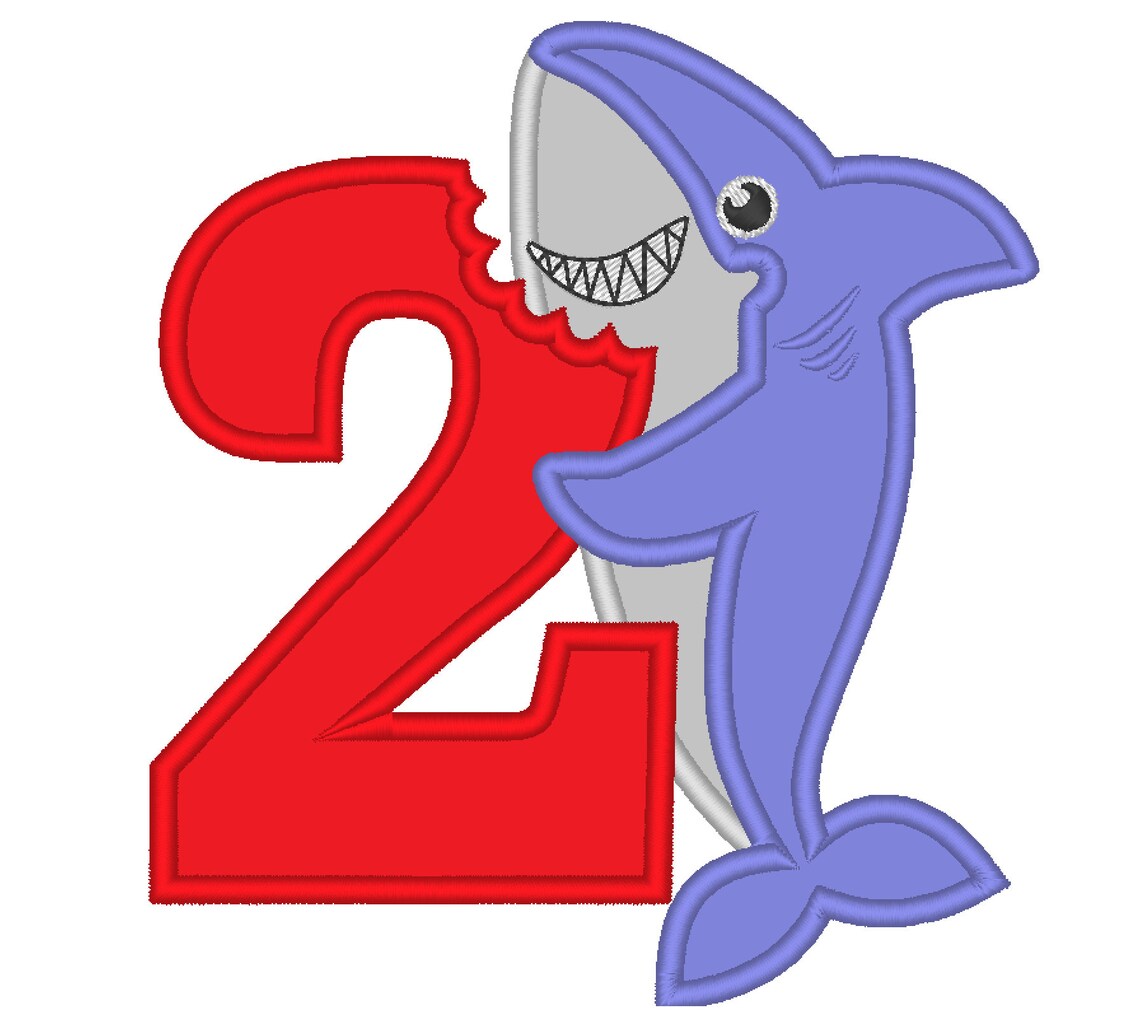 Baby Shark Birthday Numbers SET 1-9 Bitten Number Kids Boy Birthday ...