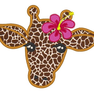 Giraffe Girl Head - Machine Embroidery Applique Designs - INSTANT ...
