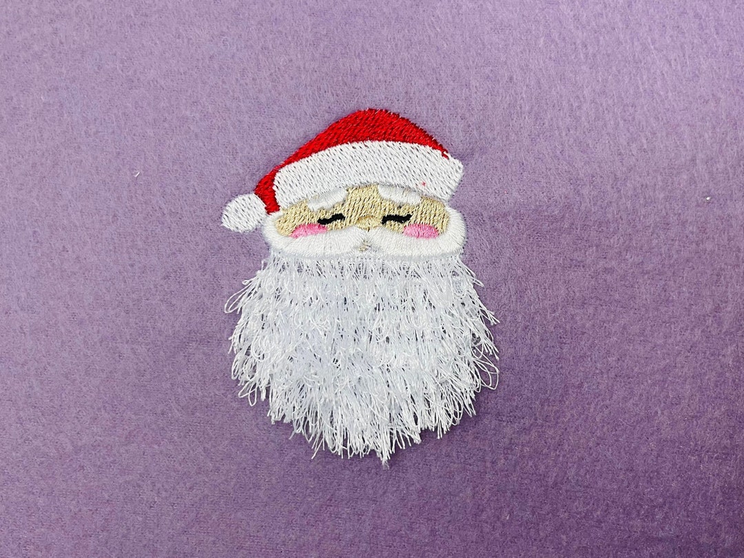 Mini Santa Claus Embroidery Fringed Fluffy Beard Chenille Machine ...