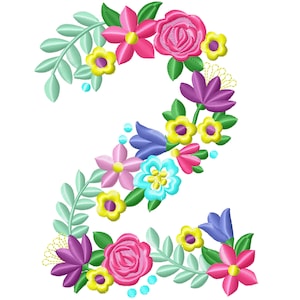 Floral Letter Birthday Number TWO Flowers Liberty Fashioned Flowers ...