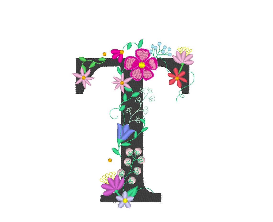 Floral Whole Alphabet Garden Flag Monogram Lace Swirl Flowers - Etsy