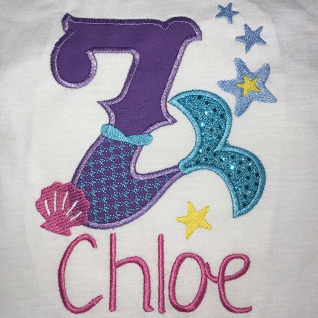 Mermaid Tail Birthday Number, Mermaid Numbers Birthday Outfit, Mermaid ...