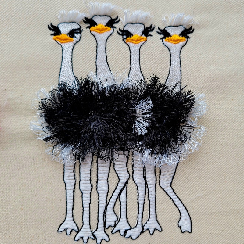 Ostrich Embroidery Design - Etsy