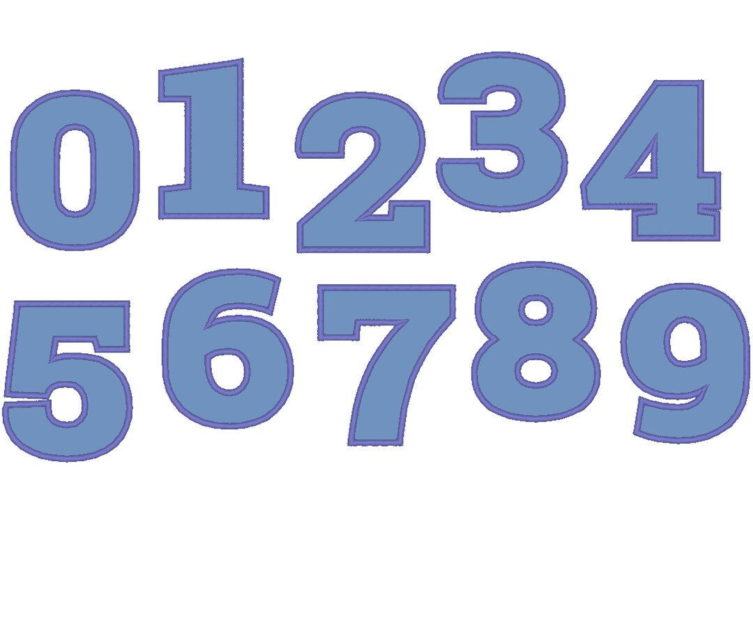 Wide Satin Stitch Numbers, Machine Embroidery Applique Designs - 2, 3 ...