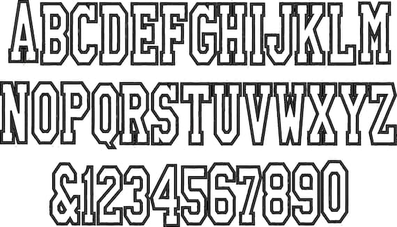 Thin Narrow FONT Athletic Sport High School Team Players - Etsy