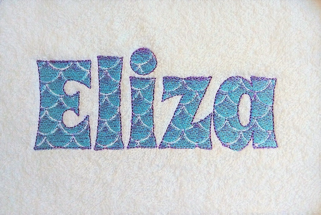 Iridescent 2 Color Mermaid Monogram FONT Alphabet Embroidery Designs ...