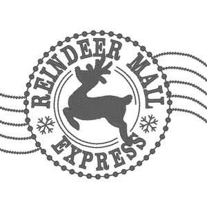 Reindeer Mail Express Christmas Sack Stamp Machine Embroidery Designs ...