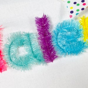 Fluffy Fringed FONT Machine Embroidery Designs in Assorted Sizes, Girly ...