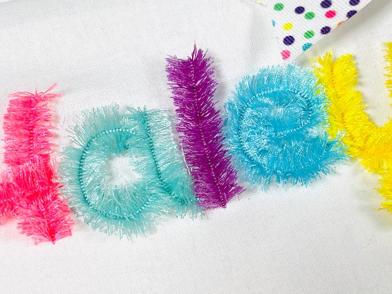 Fluffy Fringed FONT Machine Embroidery Designs in Assorted Sizes, Girly ...