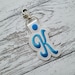Key Fob Snap Tab Monogram Alphabet Initial Script Letters From | Etsy