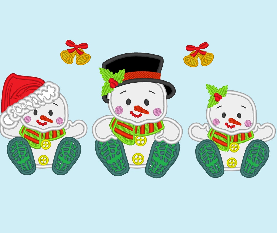 3 Little Snowman Babies, You Will Have Set of 3 Similar Designs, Great ...