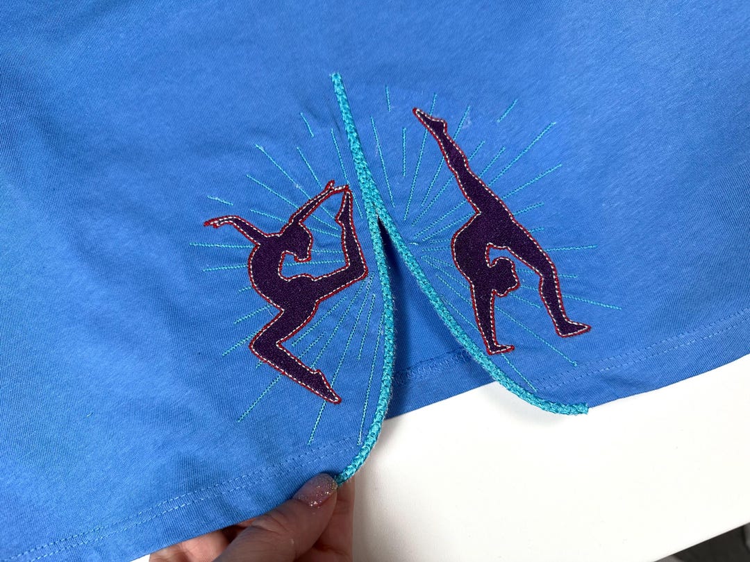 Gymnast Split Side Seam Cutout Side Bow Machine Embroidery Designs ...
