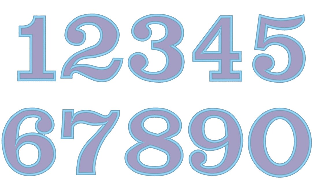 Classic Birthday Numbers 0-9 SET Applique Number Machine Embroidery ...