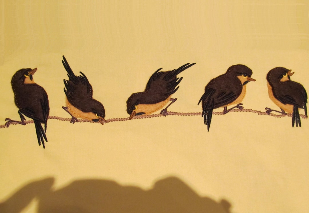 Sparrows Set - Single Files - Machine Embroidery Applique Designs ...