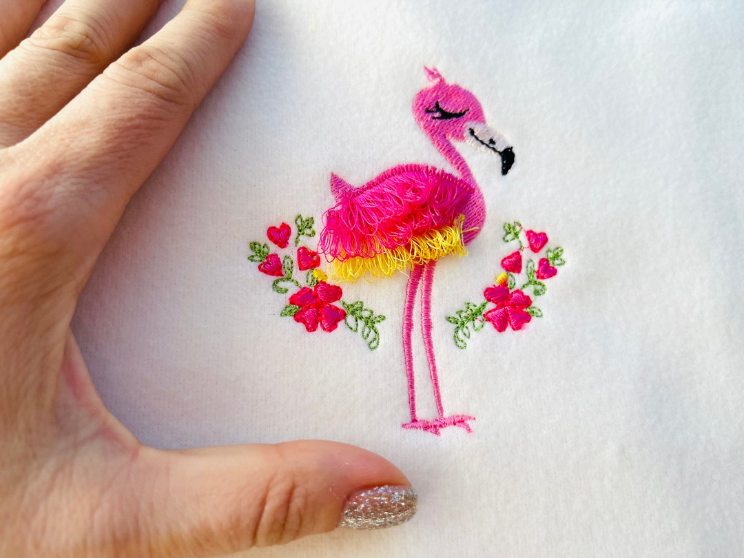 Simply Fluffy Flamingo in the Hoop Fringed Fringe ITH Project Awesome ...