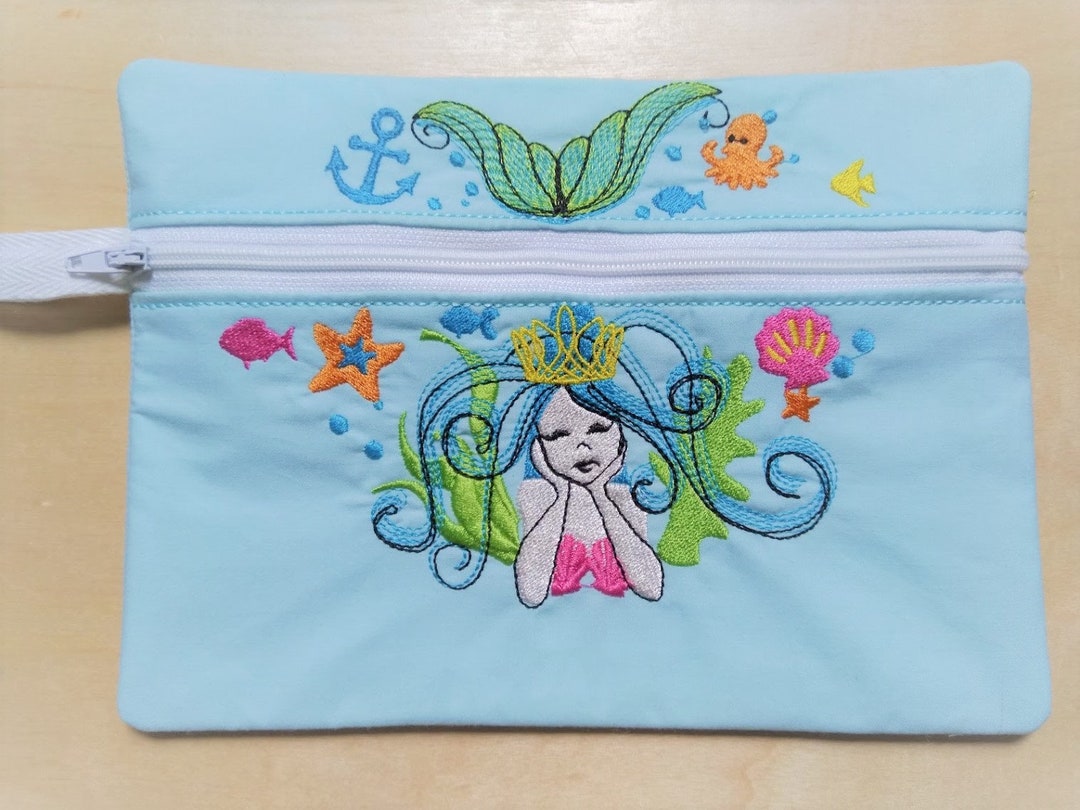 Mermaid Summer Sea Pouch Envelope Pocket ITH Zip Bag Zipper Bag in the ...