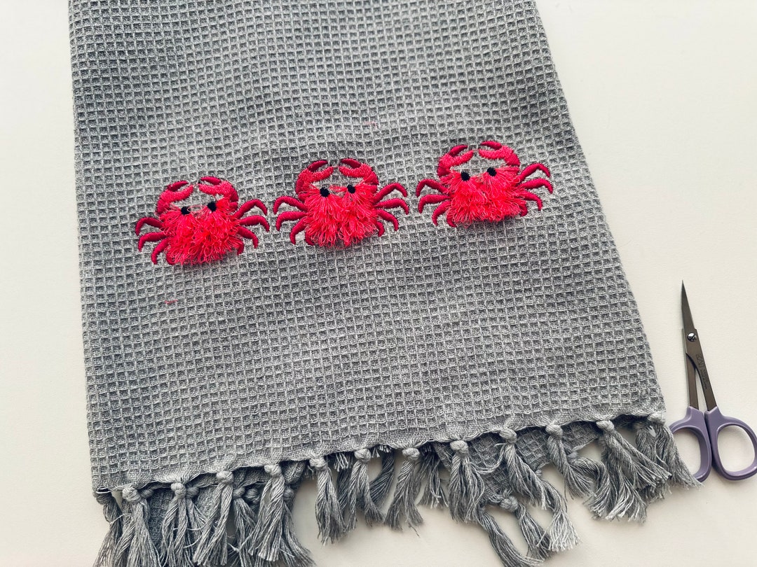 Cute Mini Fluffy Crab Fringed Fur Chenille Summer Beach Sea Animal ...