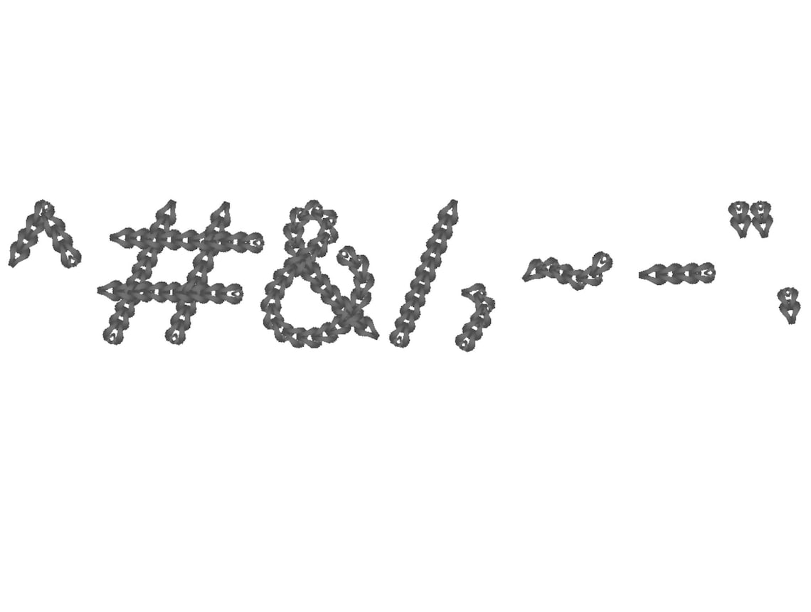 Punctuation Marks Period, Comma, Slash, Number Ampersand, Inches, Dash ...