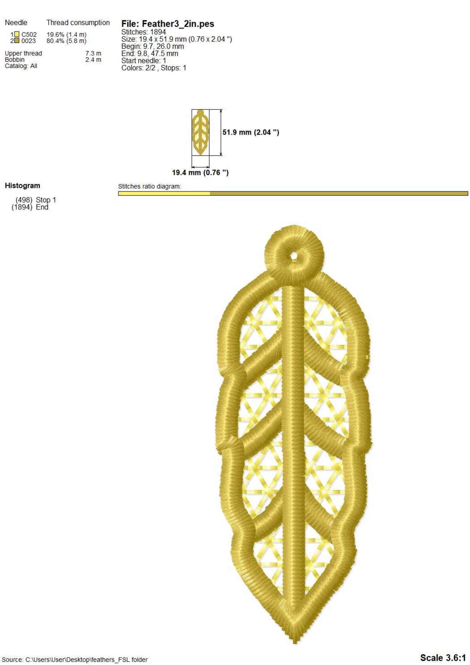 FSL Lace Feathers 5 Types Feather Embroidery Design Assorted Sizes Lace ...