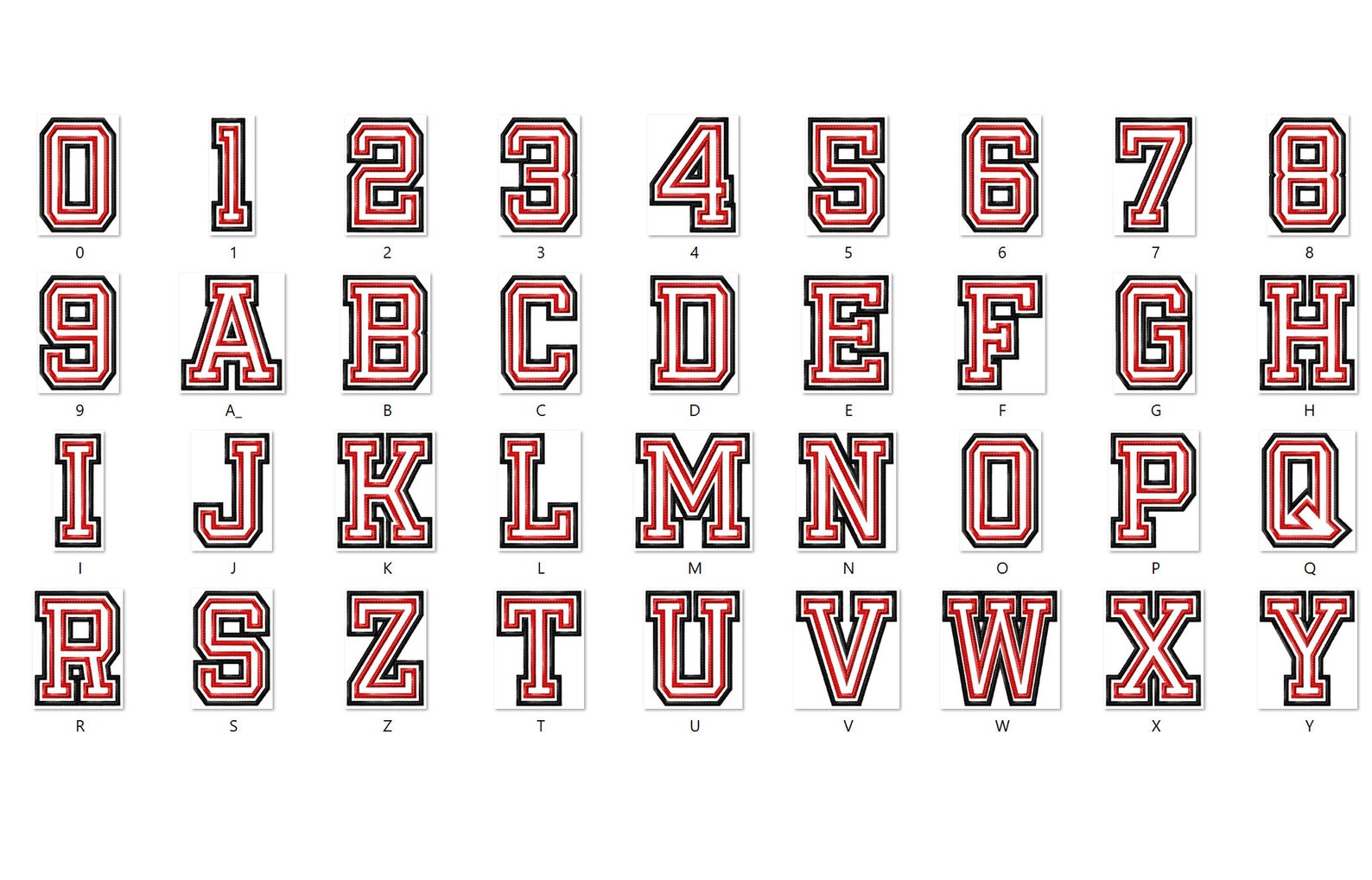 Two Applique Layers Double Outline Sport Font Double Applique Block ...
