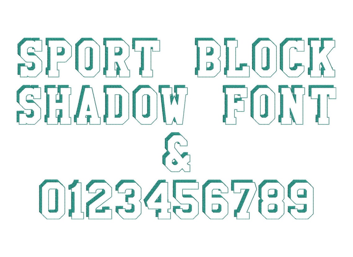 Sport Block Shadow Font Monogram Alphabet Machine Embroidery Designs ...