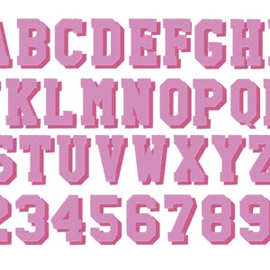 MINI Varsity Collegiate Block Type Shadow Font Fill Stitch Machine ...