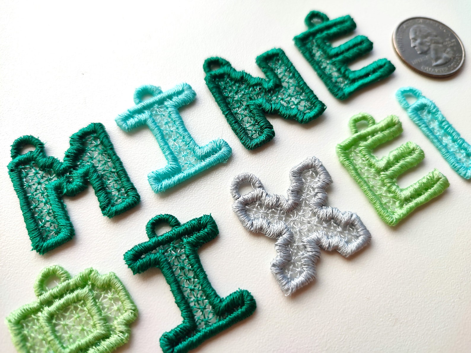 Miner Bricks Pixel Lace Font FSL Free Standing Lace Hanging Monogram ...