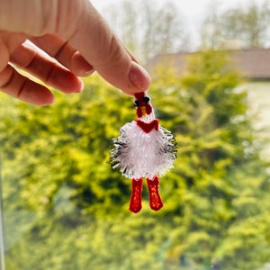 Fringe Chicken Chick Cute Fluffy Earrings Charm Necklace Pendant FSL ...