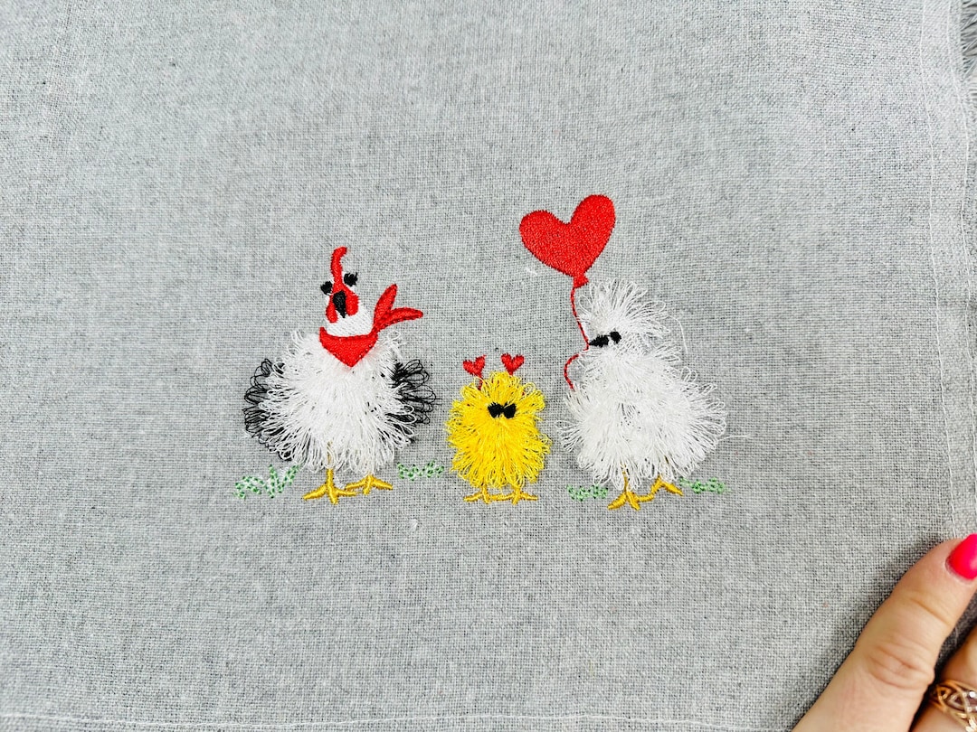 Fuzzy Chicken Family Fringed Fluffy Chick Chicken Baby Kids Machine ...