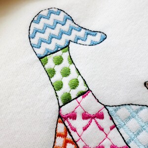 Patchwork Duck Farm Bird Animal Patterned Duck Silhouette Outline ...