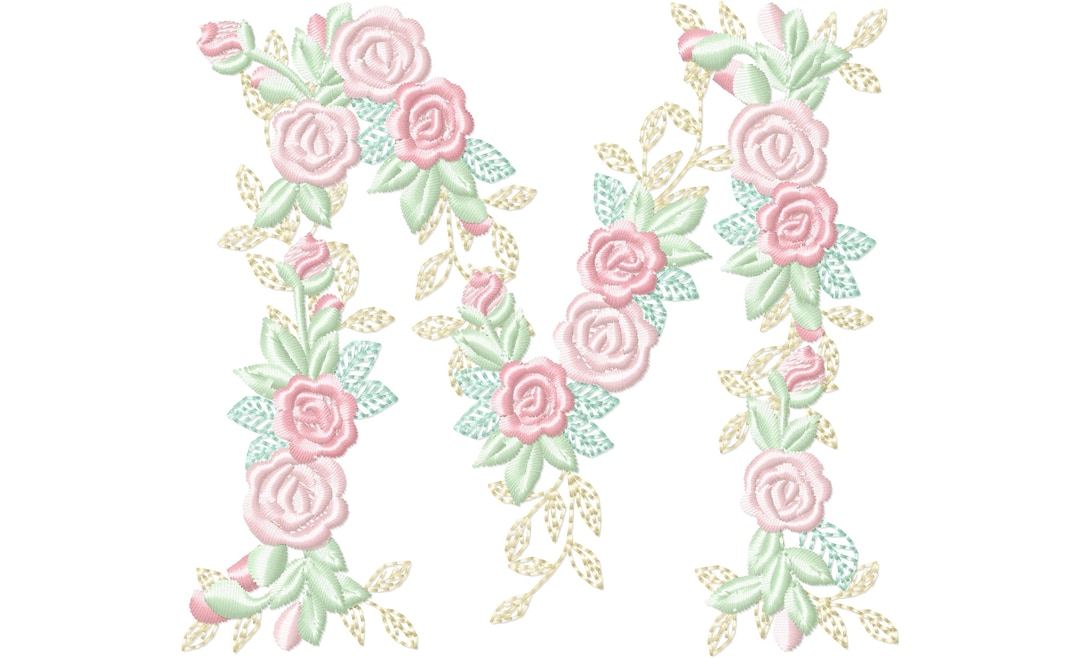 Delicate Roses Floral Letter M Garden Flag Monogram Flowers Flower ...