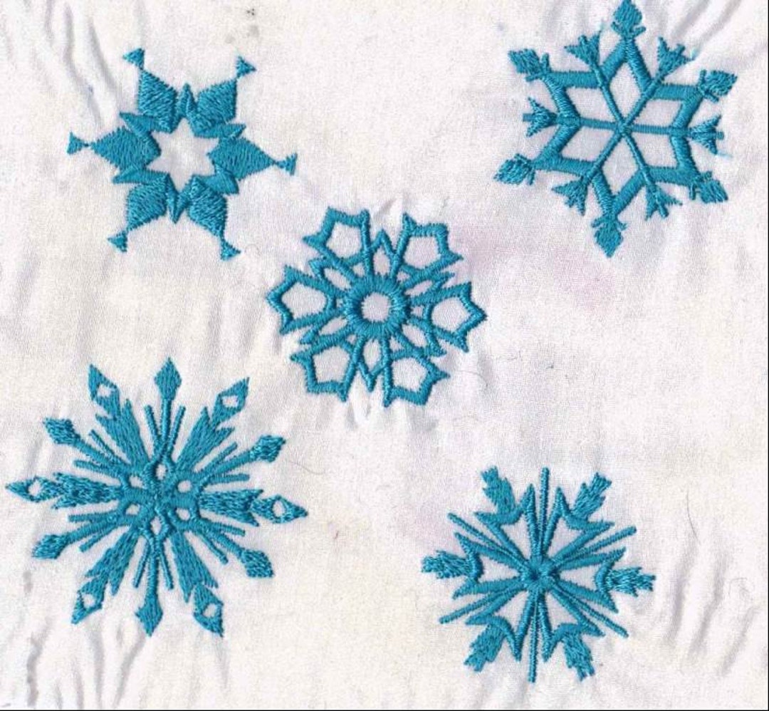 6 Snowflakes Machine Embroidery Designs, Separate Files for Hoop 4x4 ...